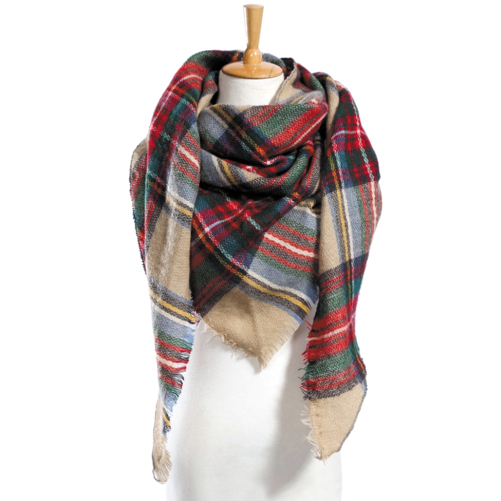 Women's Winter Plaid Shawl - fromfashionwithlove