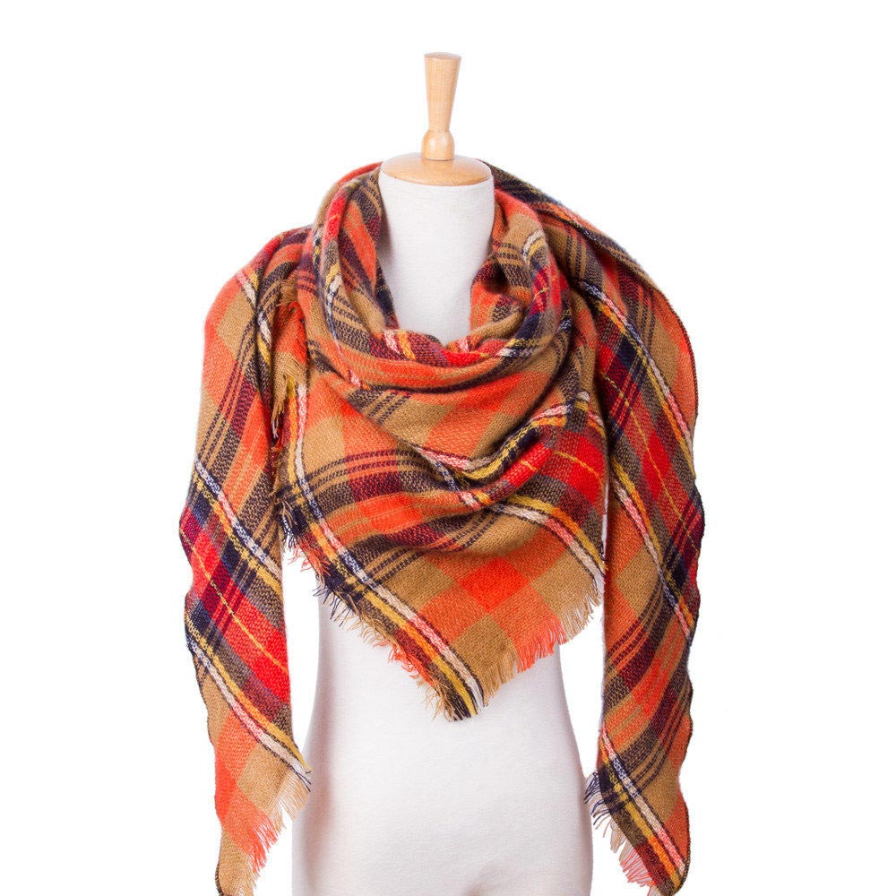 Women's Winter Plaid Shawl - fromfashionwithlove